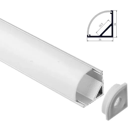 Aluminum Extrusion - 45° Corner - Diffused Curve – Habitech-LED